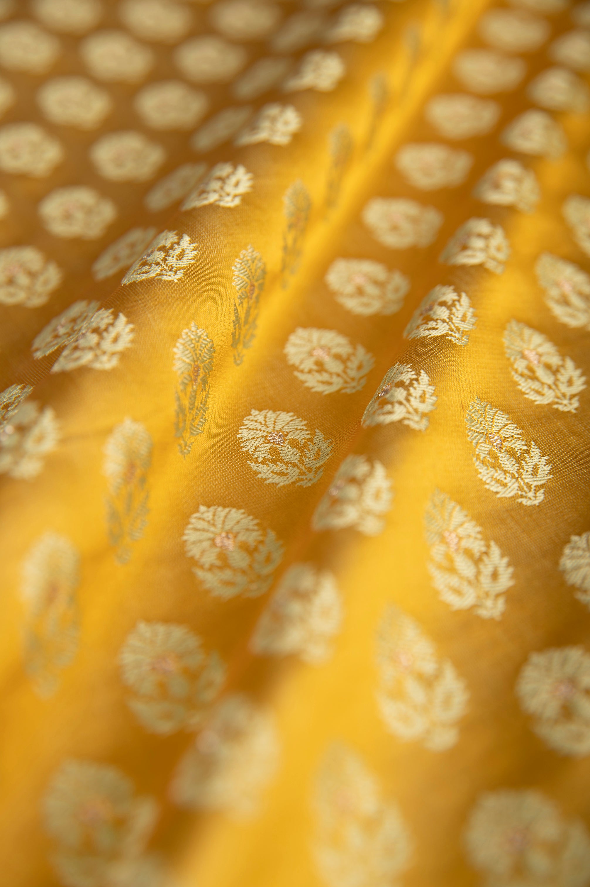Handwoven Mustard Silk Fabric