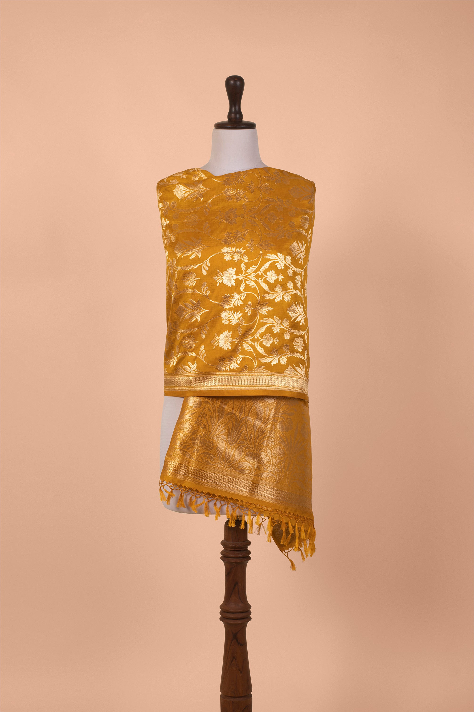 Handwoven Mustard Silk Dupatta