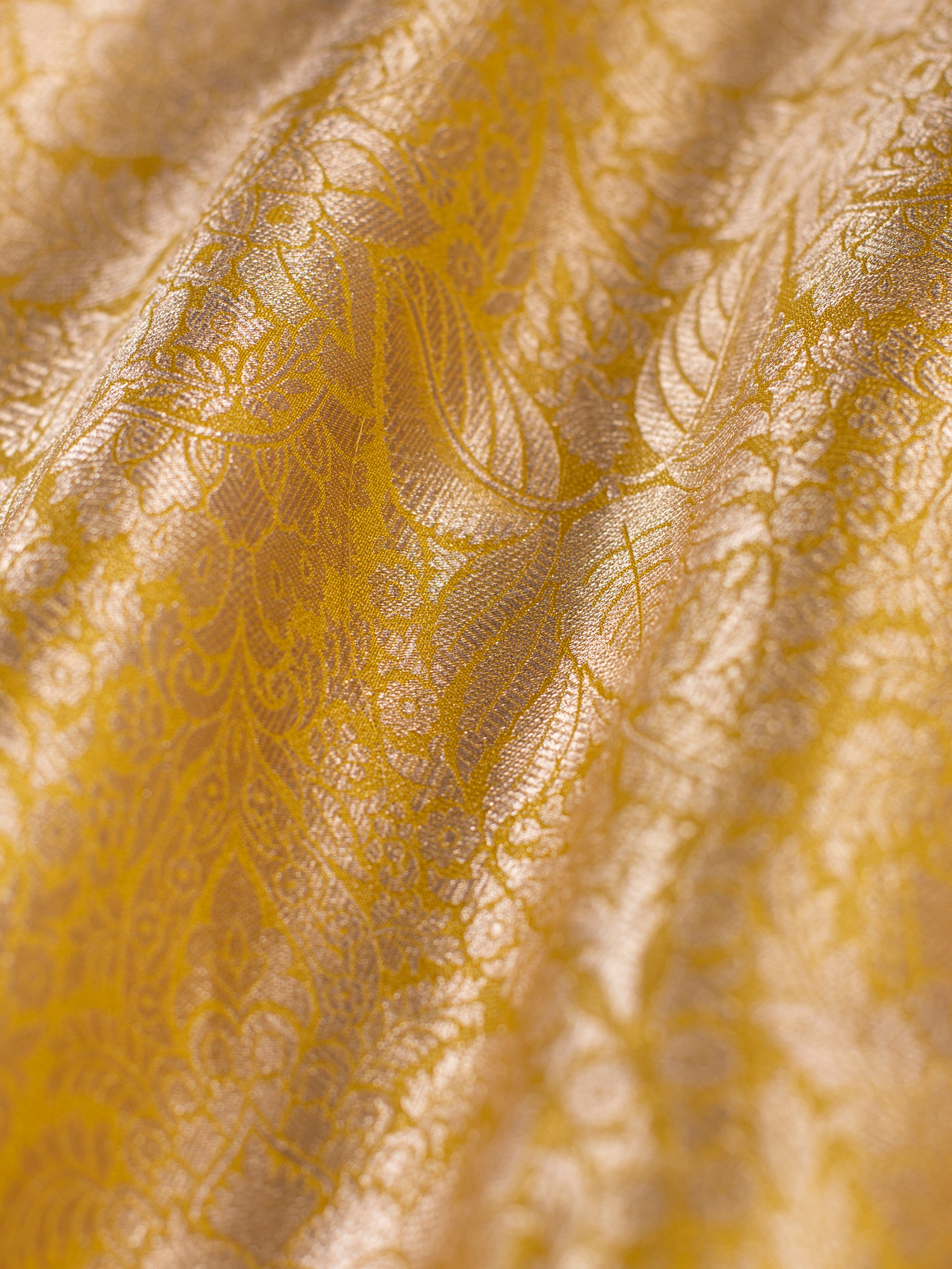 Handwoven Mustard Silk Fabric