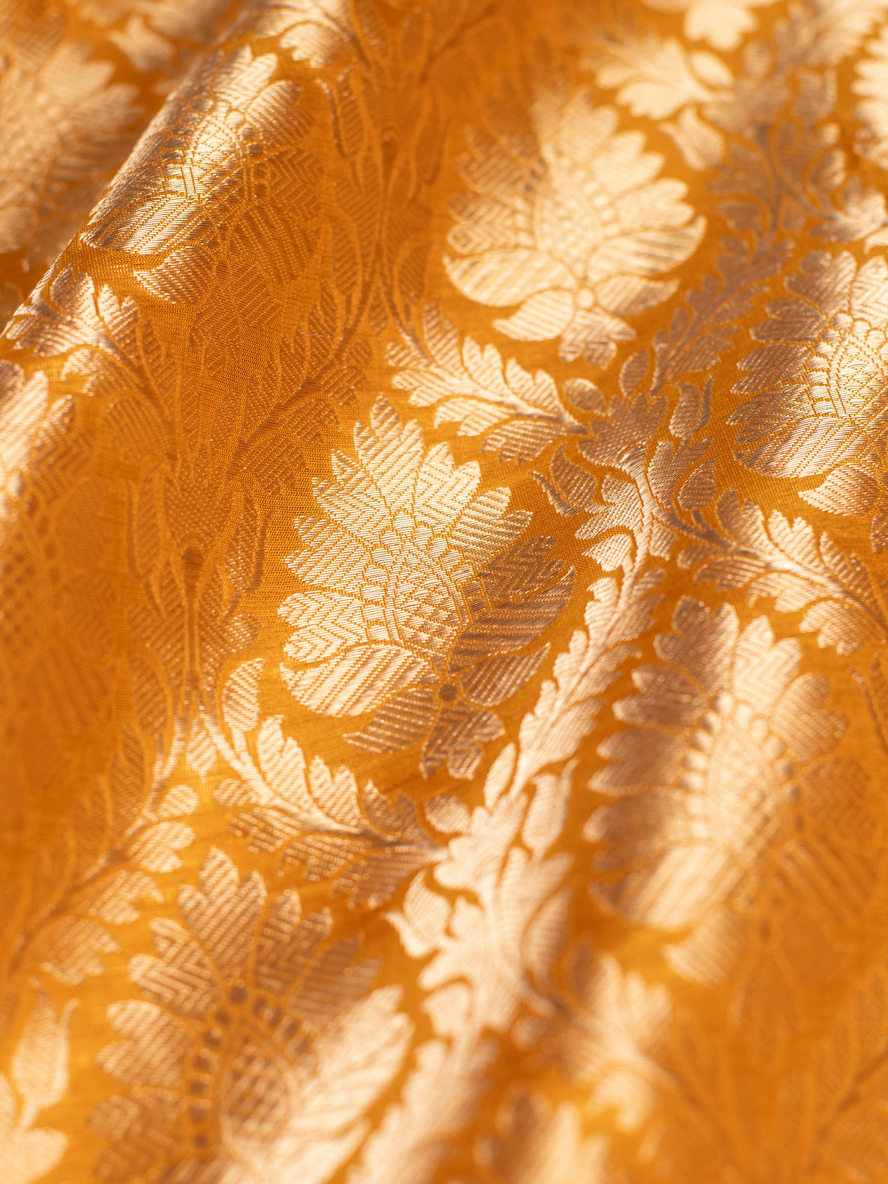 Handwoven Mustard Silk Fabric