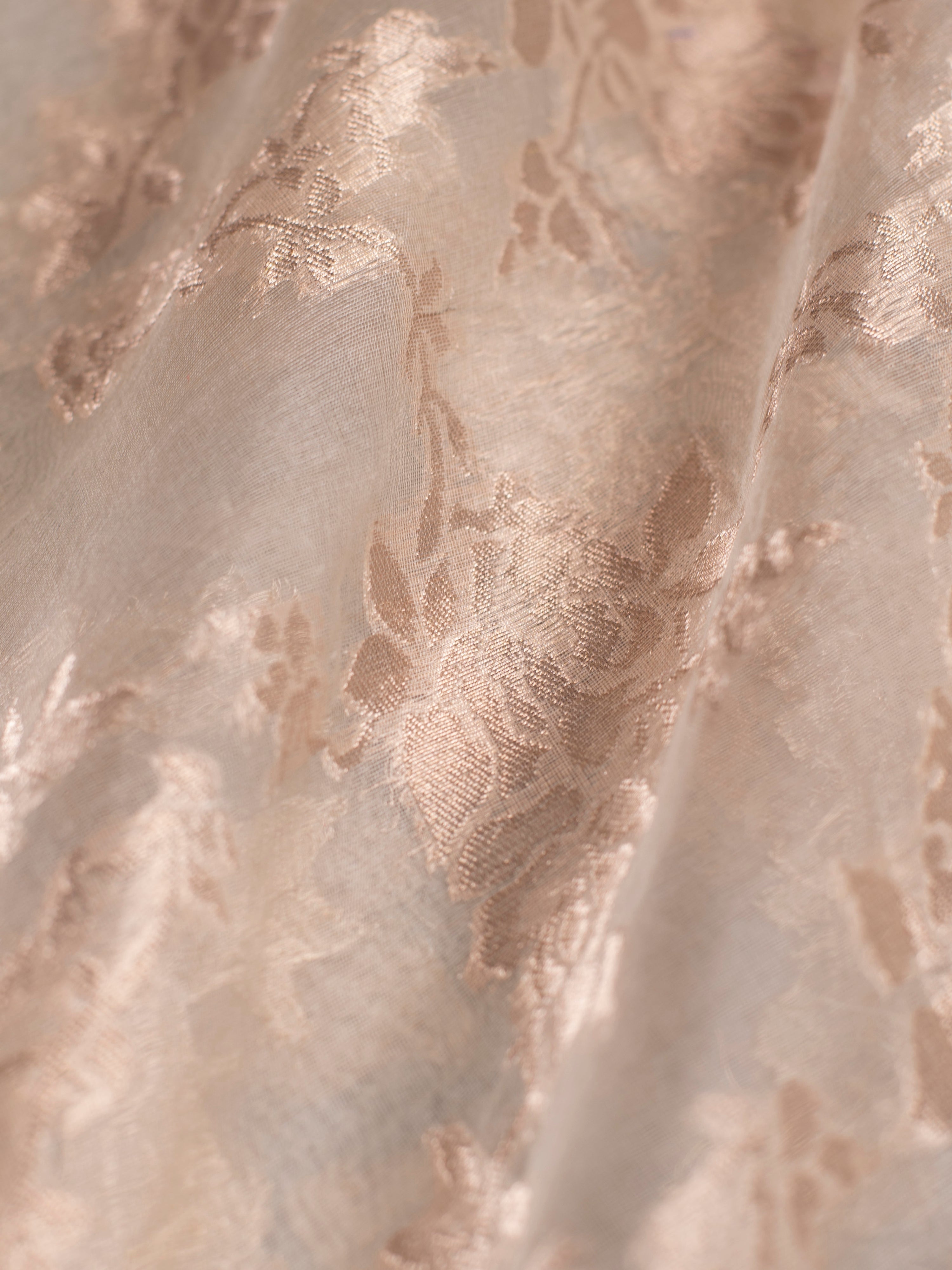 Handwoven Beige Organza Fabric