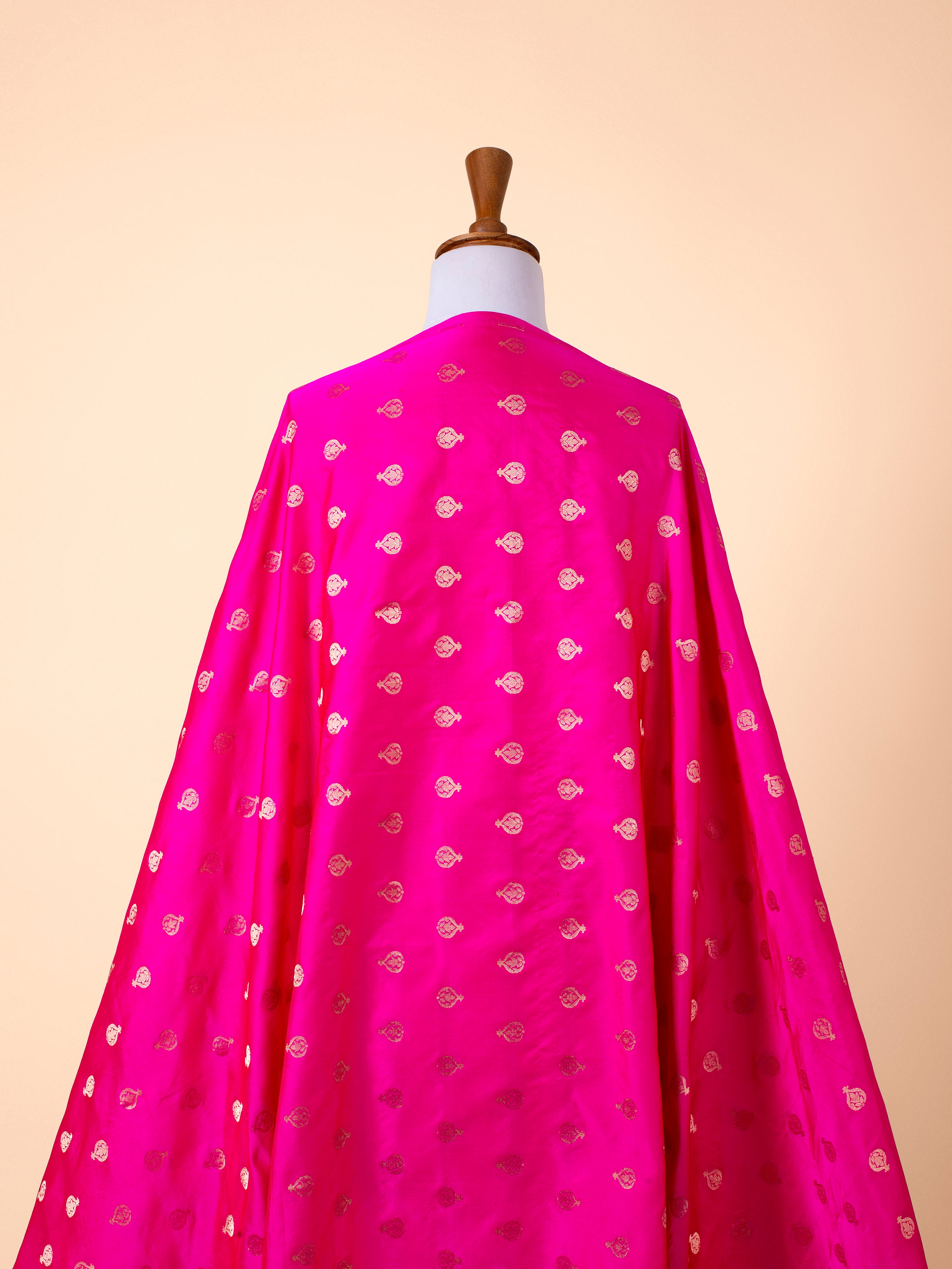 Handwoven Rani Pink Satin Silk Fabric
