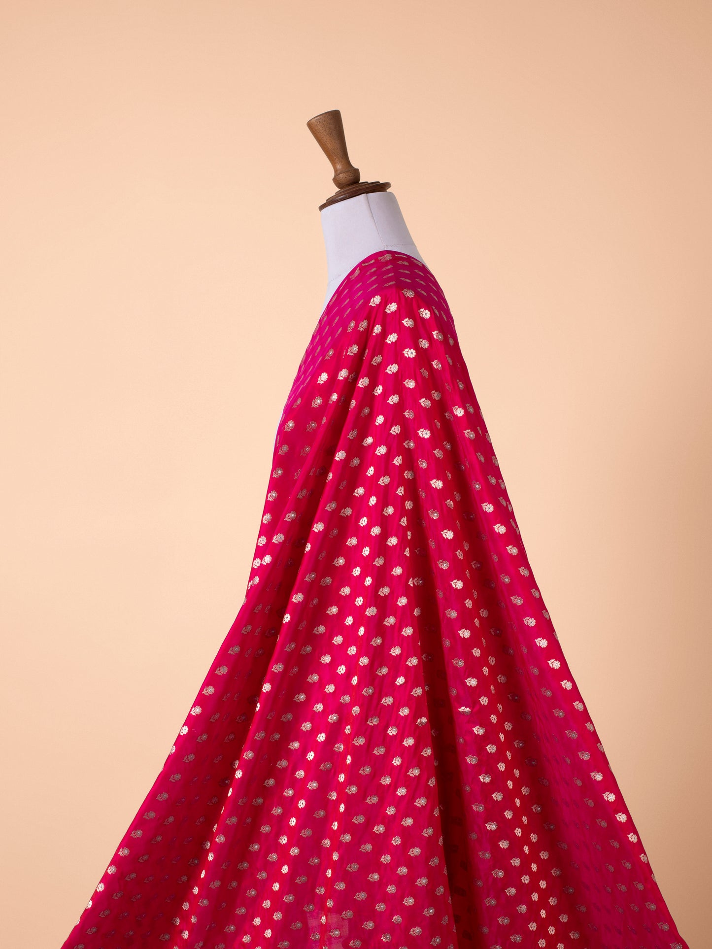 Handwoven Rani Pink Satin Silk Fabric