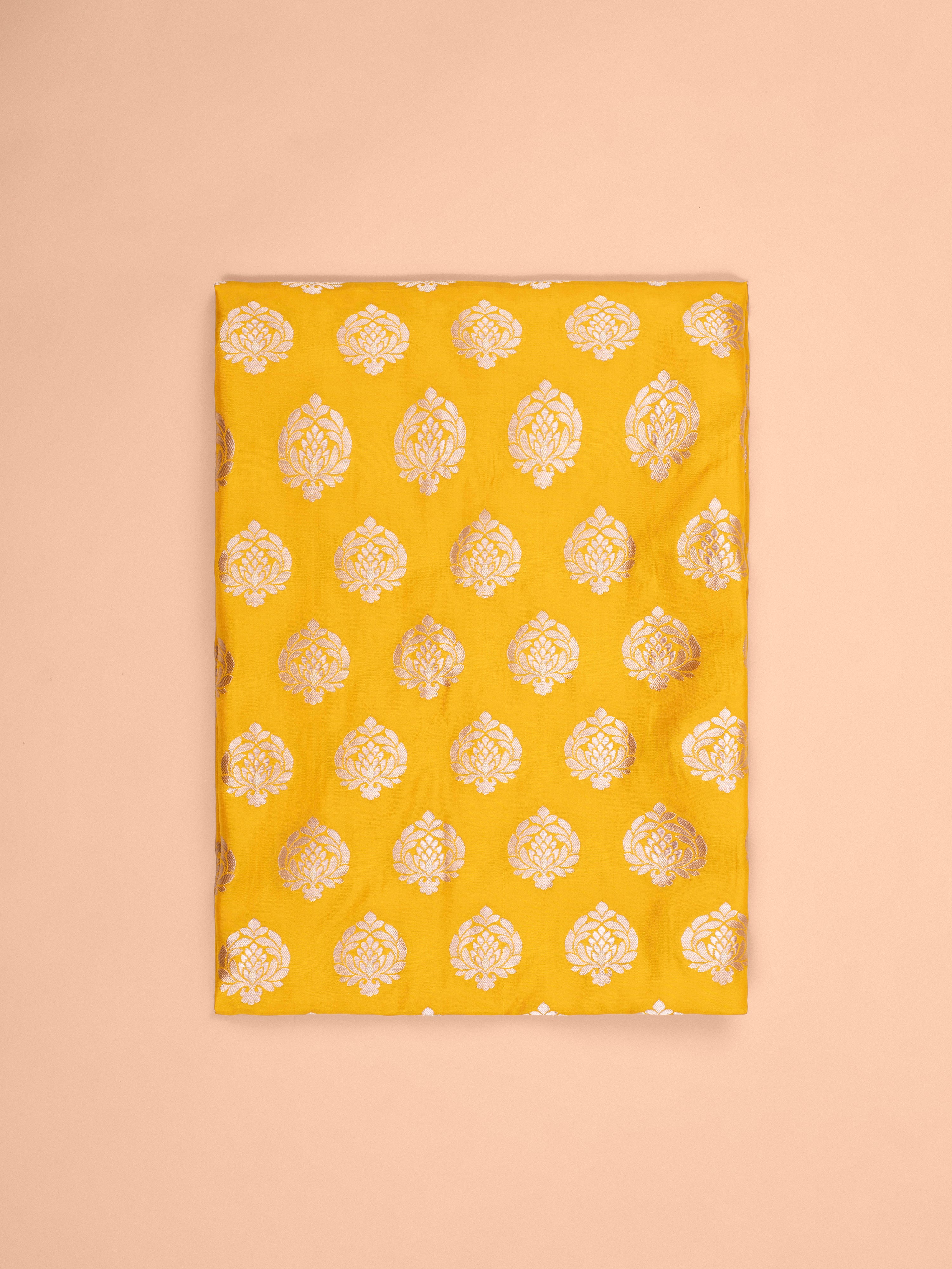 Handwoven Mustard Silk Fabric