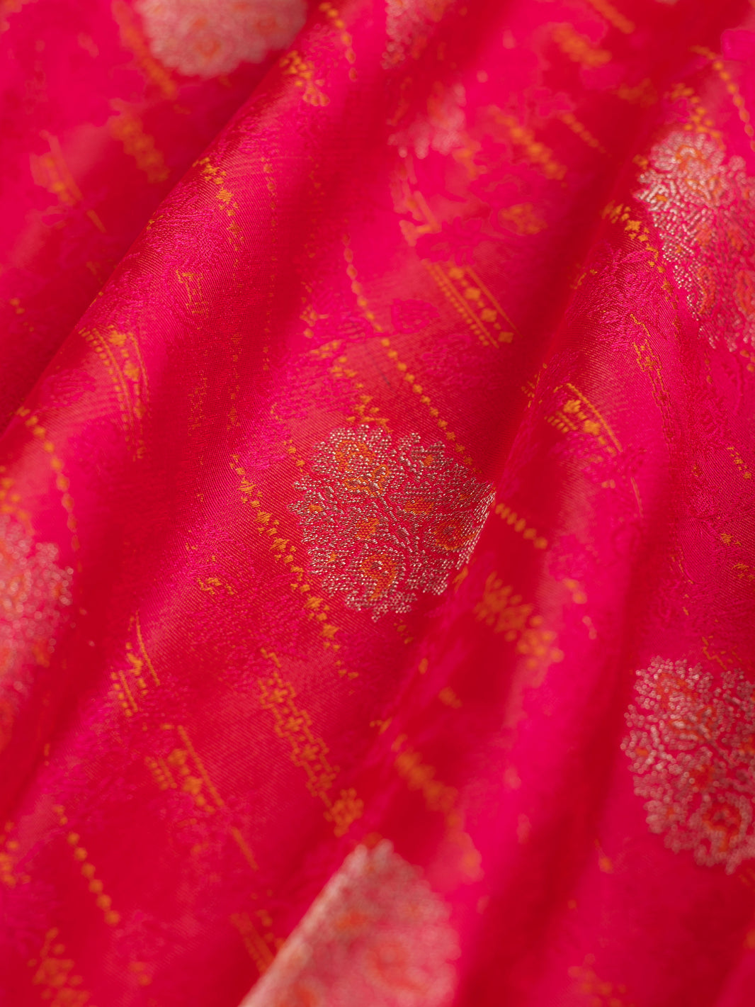 Handwoven Red Stripe Silk Saree