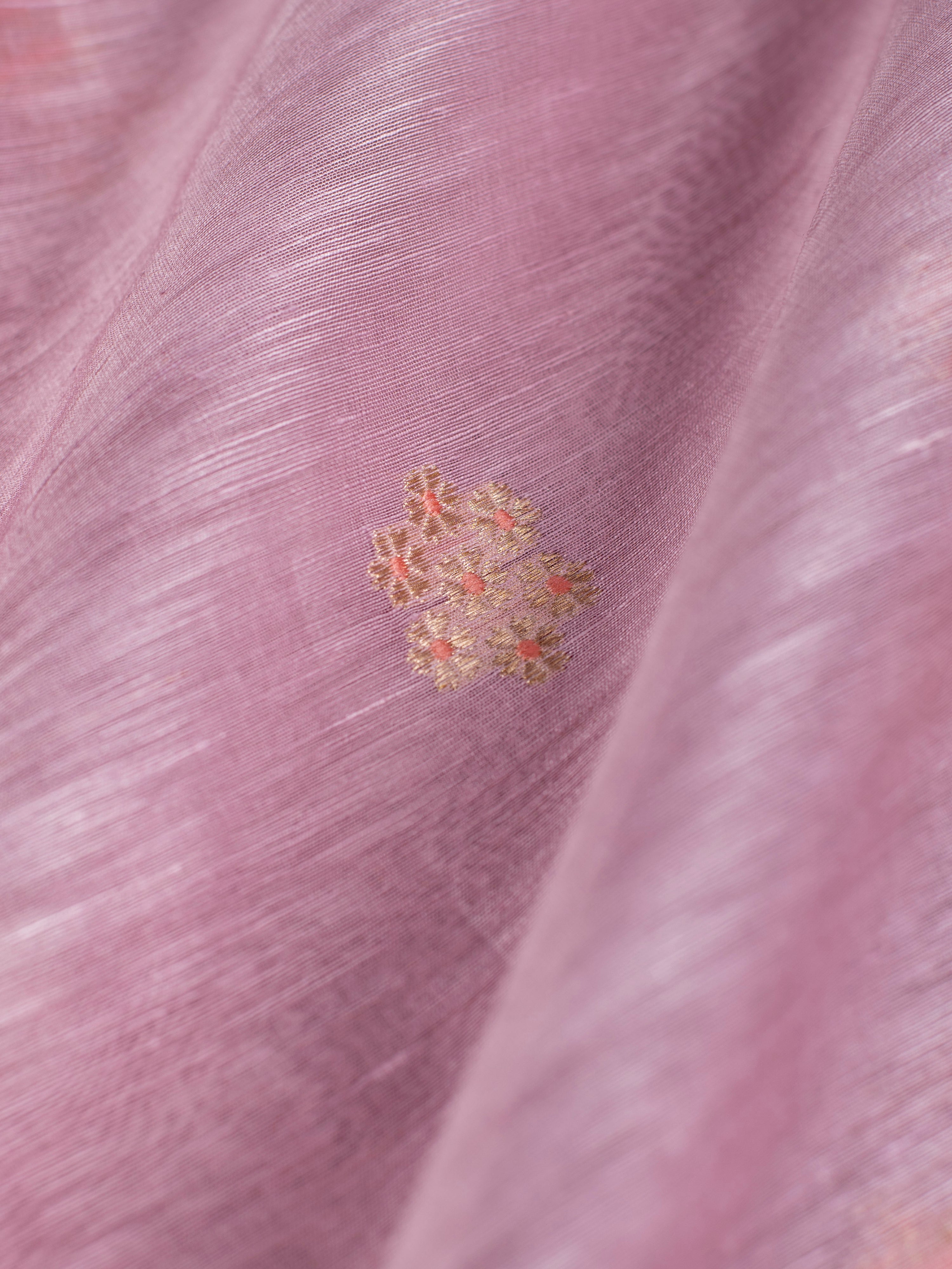 Handwoven Mauve Linen Fabric