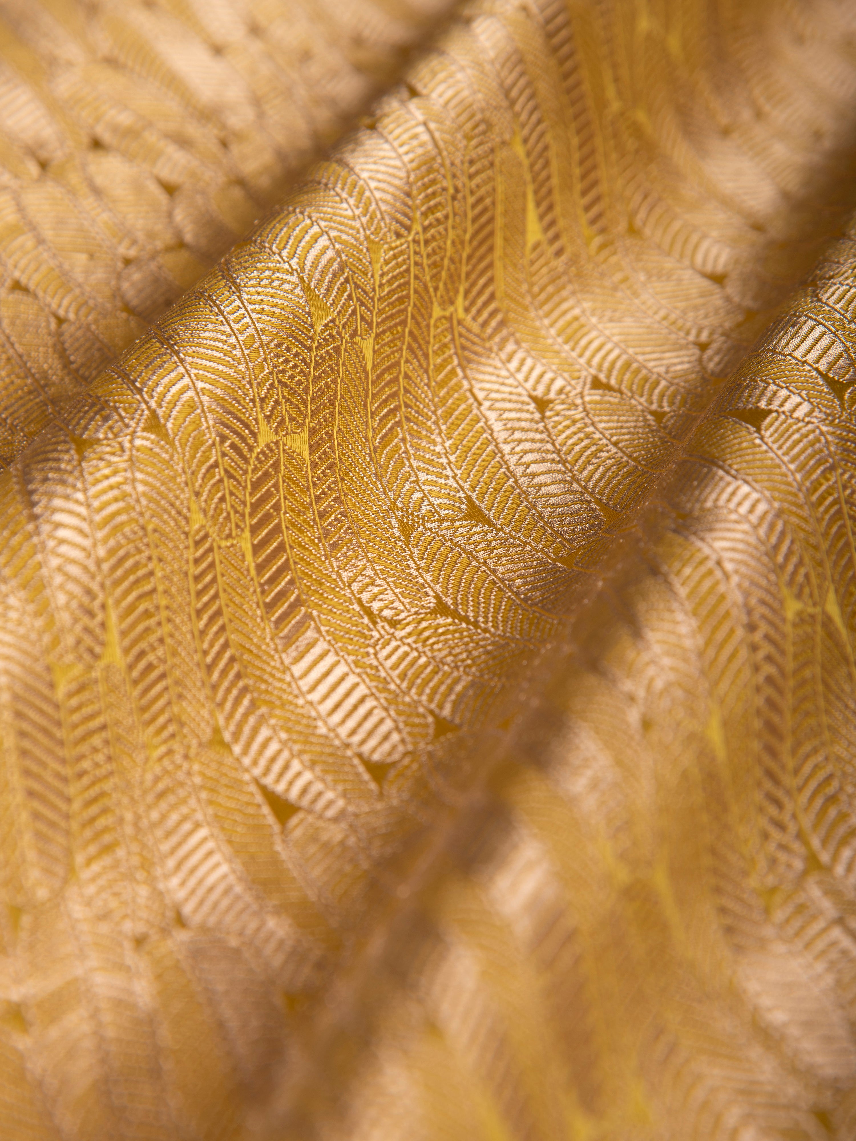 Handwoven Mustard Silk Fabric