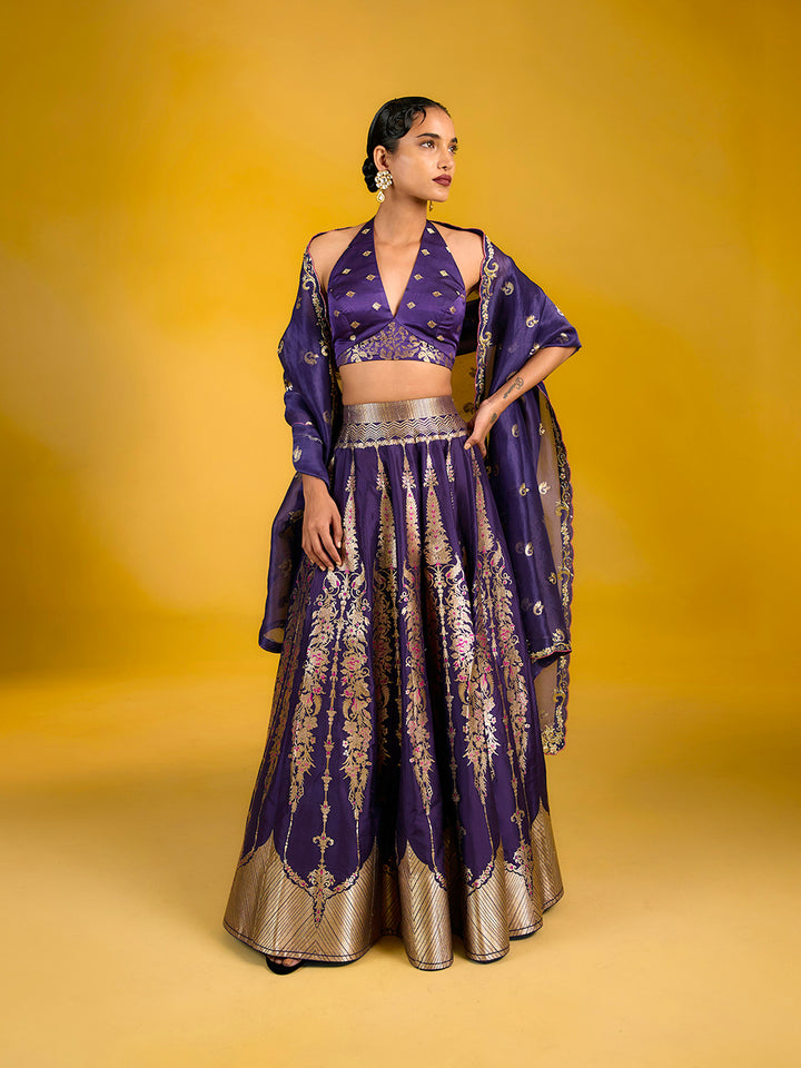 Purple Lehengas - Buy Purple Lehengas Online | Ekaya Banaras