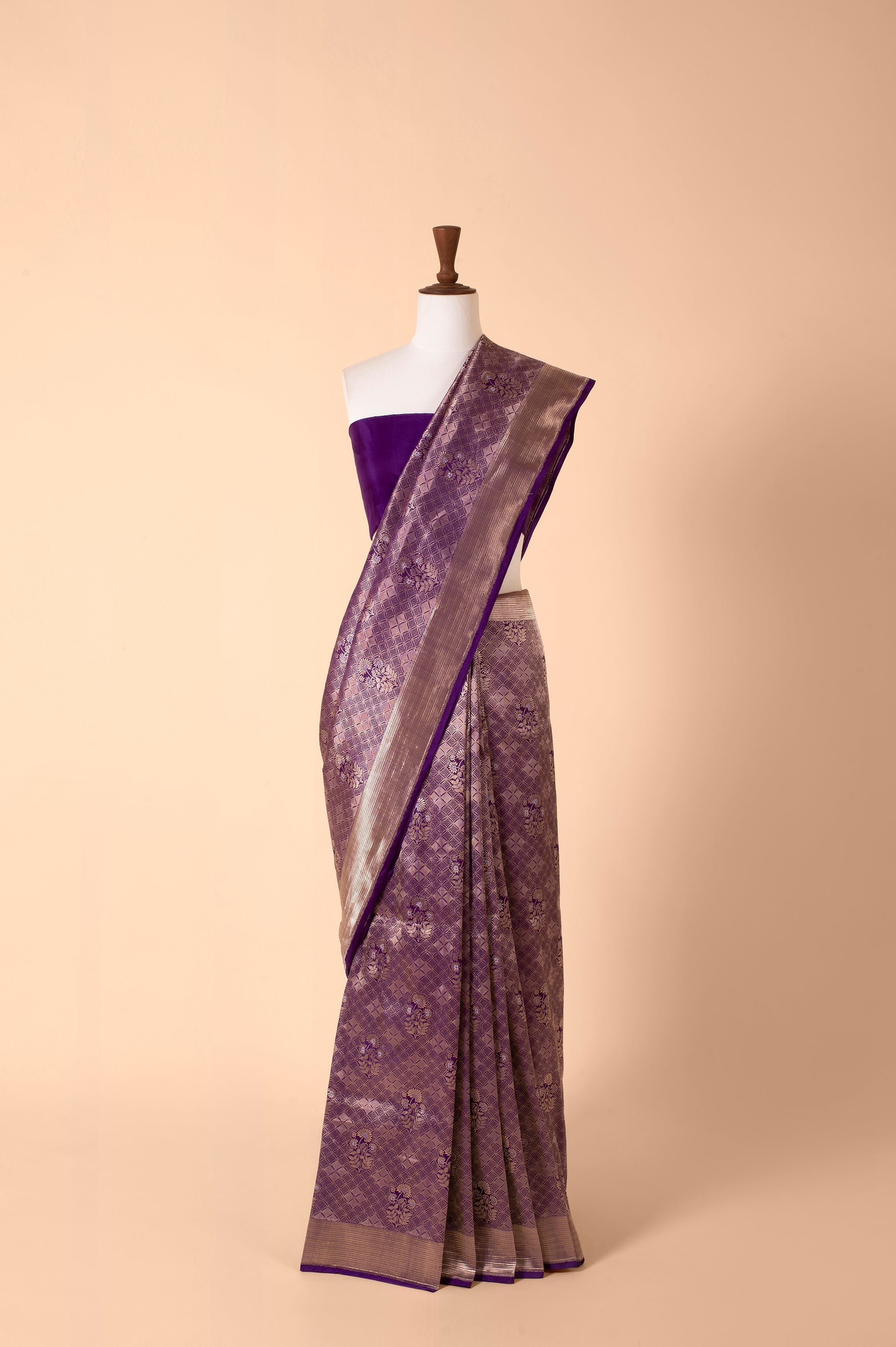 Handwoven Purple Silk Sari
